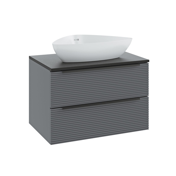 Тумба с раковиной Runo Орлеан 70, серый/чёрный, раковина TERZO 60 - купить с доставкой по ...