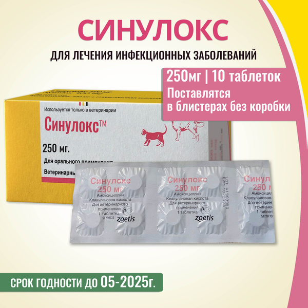 Синулокс 250 мг., 10 таблеток, препарат противовоспалительный купить на ...