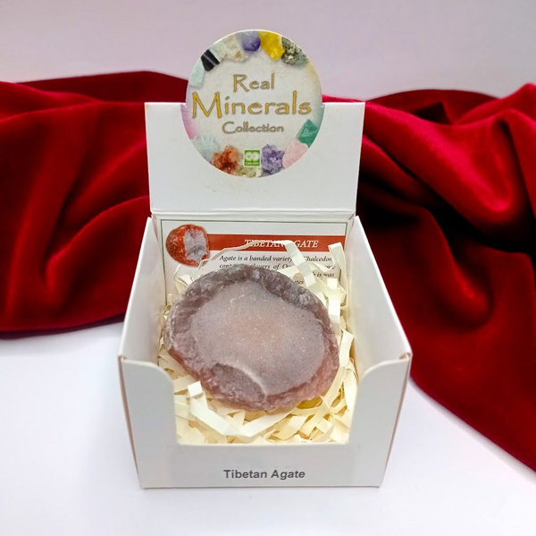 Тибетский Агат кластер плоский / оберег, натуральный камень, кристалл ...