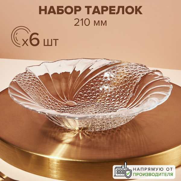 Набор тарелок Pasabahce, Стекло, диаметр 21 см купить c доставкой на ...