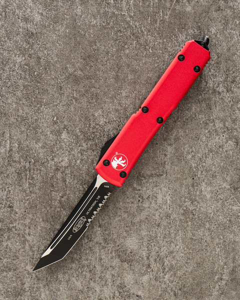 Автоматический складной нож Microtech Ultratech T/E Tanto Edge Partial Serrated 123-2RD (красный ...