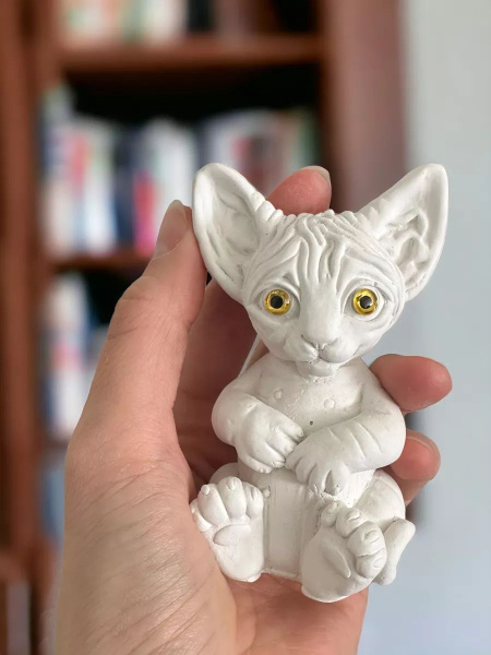 Статуэтка Magic Makers Сфинкс белый_2_53436 арт Котенок Сфинкс - купить по низким ценам в ...