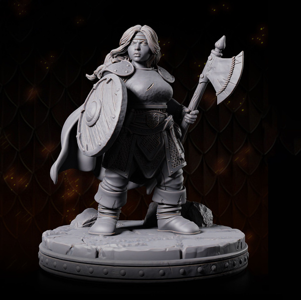 Игровая миниатюра Evil Dwarf Arleen Axe - Primal Collection 32mm ...
