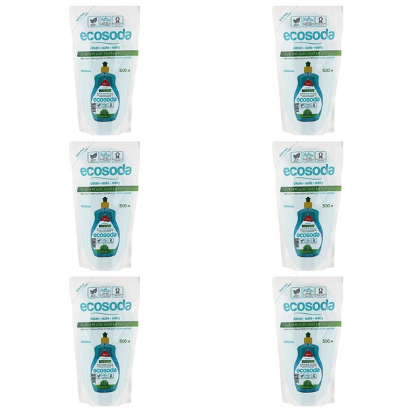EcoSoda Бальзам для мытья посуды Original, запасной блок, 500 мл, 6 шт ...