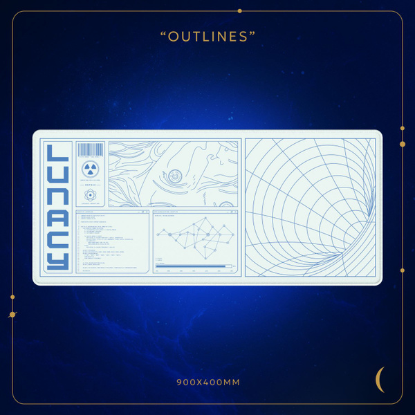 Lunacy Игровой коврик для мыши by BUSTER, XL, белый, голубой купить на ...