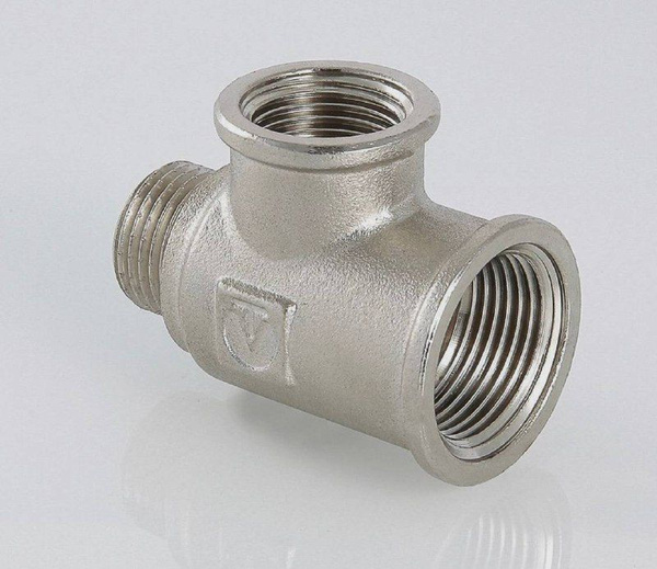 Тройник переходной никелированный 1/2*1/2*3/4 нар внут внут Valtec ...