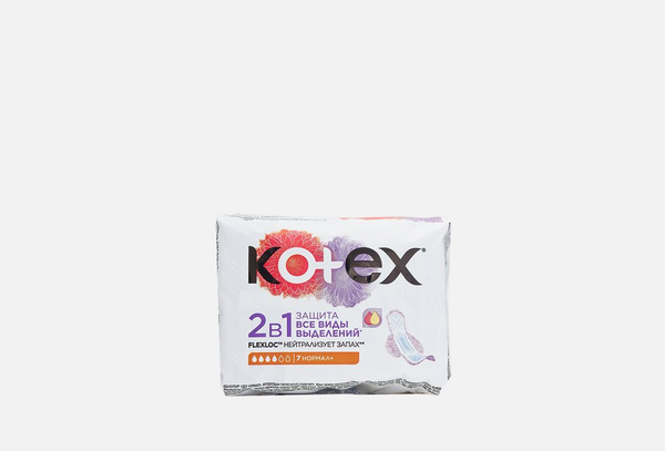 Прокладки Kotex 2 in 1 normal+, 7 мл - купить с доставкой по выгодным ценам в интернет-магазине ...