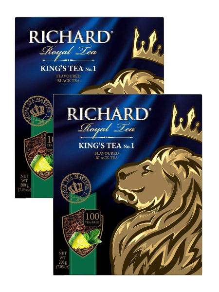 Чай черный Richard King's Tea № 1 в пакетиках (2 г х 100 шт), 200 гр х ...