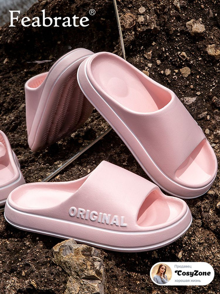 Шлепанцы Женский Feabrate, размер 35, 36 EVA Круглый нос, Толстая подошва Без каблука Без ...