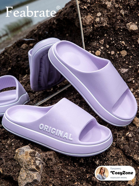 Шлепанцы Женский Feabrate, размер 35, 36 EVA Круглый нос, Толстая подошва Без каблука Без ...
