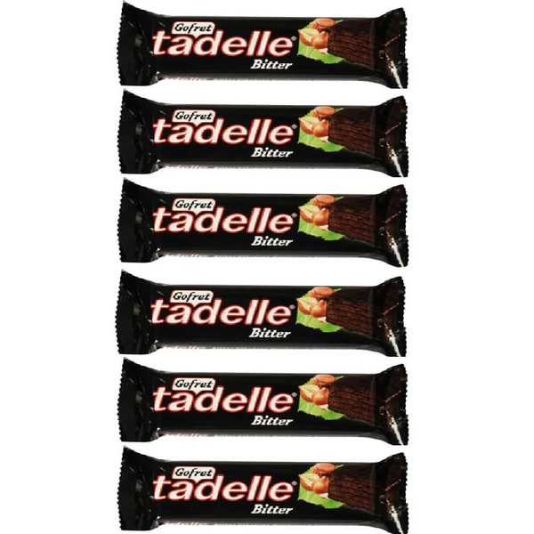 Вафельный батончик Tadelle Gofret Bitter в темном шоколаде 6 шт по 35 г ...