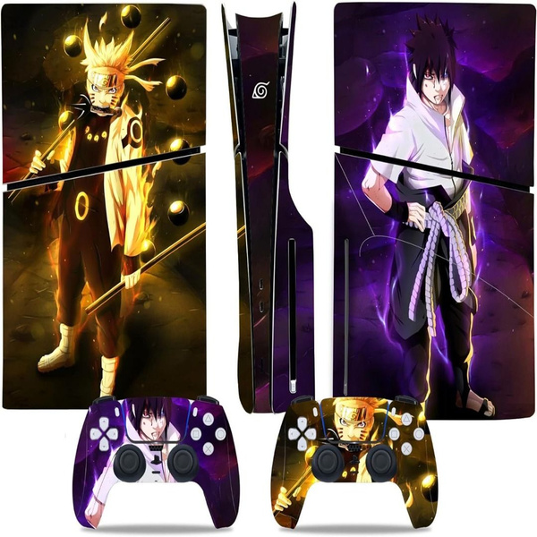 Наклейка PS5 Slim Naruto vs Saske виниловая защитная на игровую консоль ...