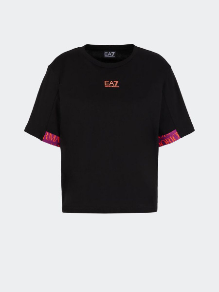 Футболка EA7, размер 44, 46, цвет черный, Хлопок 100% - купить по выгодной цене в интернет ...