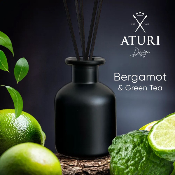 Ароматический диффузор Aturi Design, Жидкий, Бергамот, Зеленый чай, 50 ...