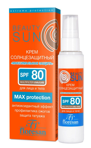 Крем солнцезащитный Floresan Beauty Sun SPF 80, 75мл, 4 штуки - купить ...