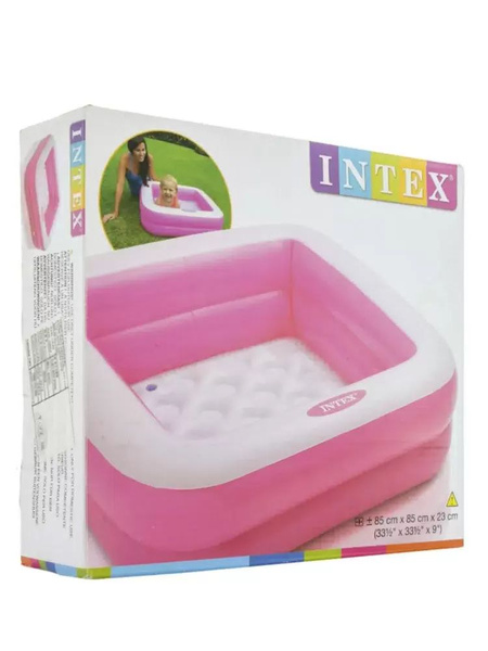 Бассейн надувной Малыш 57100 INTEX, 86х86х25см, 1-3 года, розовый ...