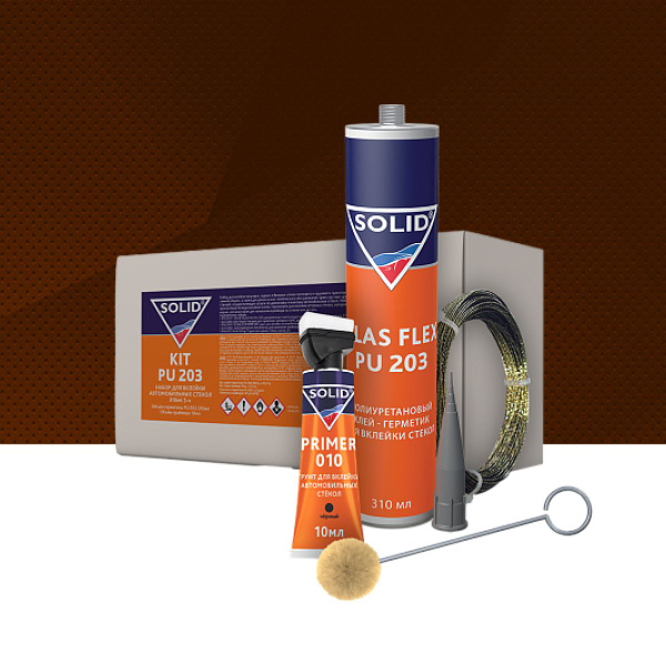 Набор SOLID KIT PU 203 для вклейки автомобильных стекол (3ч) 310мл ...