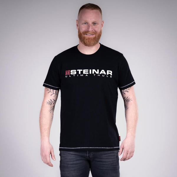Футболка Мужской Thor Steinar черный, размер 50 Хлопок Надписи, Орнамент приталенный ...