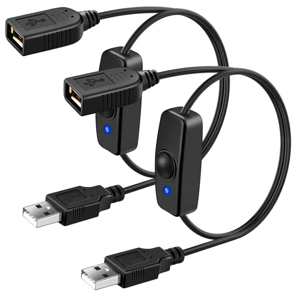 2 Pack Usb Вкл Выкл кабель питания данных и питания Usb кабель переключателя Мужской женский