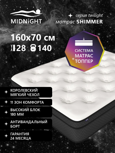 Матрас Midnight SHIMMER, Независимые пружины, 70 купить c доставкой на ...