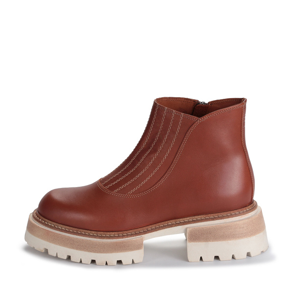 Ботильоны Женский Riconte коричневый, размер 38 Демисезон 5 Молния Стандартный низкий (до 4 см ...