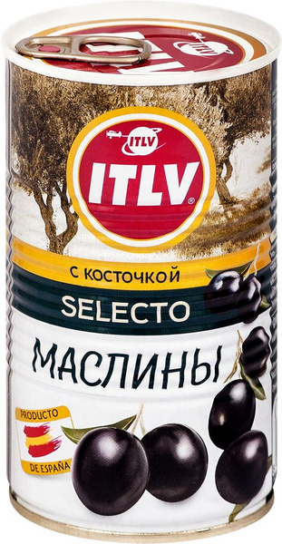 Маслины с косточкой ITLV Selecto черные, 350г - купить с доставкой по ...