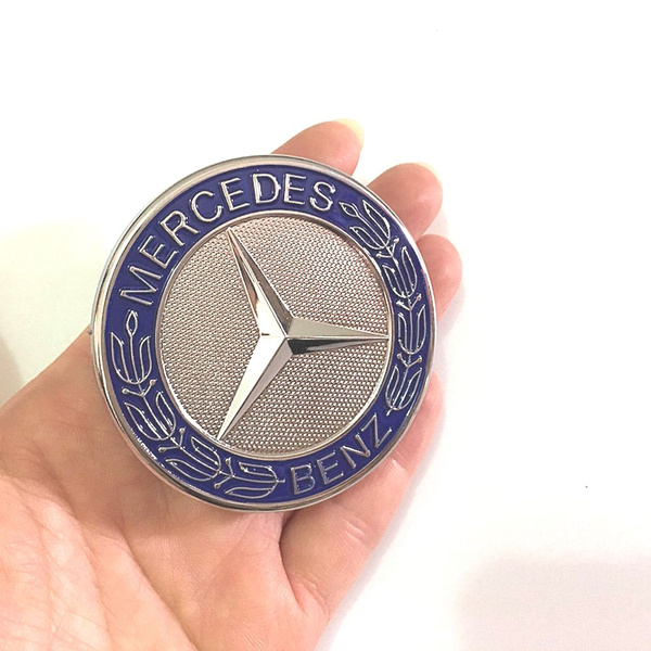 Эмблема Mercedes-Benz Мерседес 56 / 57 мм сине-серебристая купить c ...