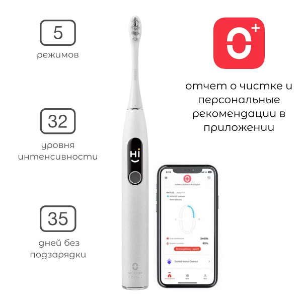 Oclean Электрическая зубная щетка X Pro Elite, серый металлик купить на ...