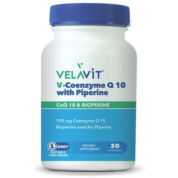 Velavit V-Coenzyme Q10 With Piperine Коэнзим Q10 и пиперин, 30 капсул ...