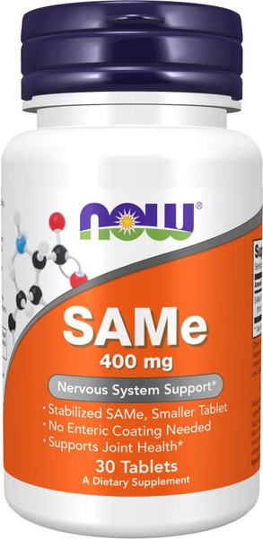 NOW SAMe, 400 мг, 30 таблеток, улучшение настроения, поддержка работы ...
