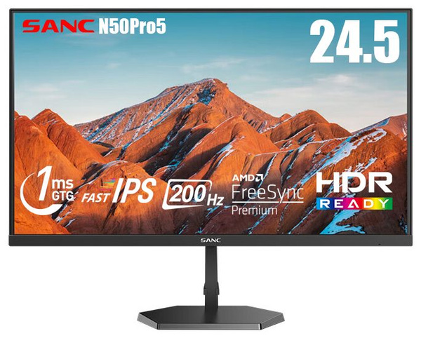 SANC 24.5" Монитор N50Pro5/HDR10/200Hz/1ms GTG/Fas IPS(M2453), черный купить на OZON по низкой ...