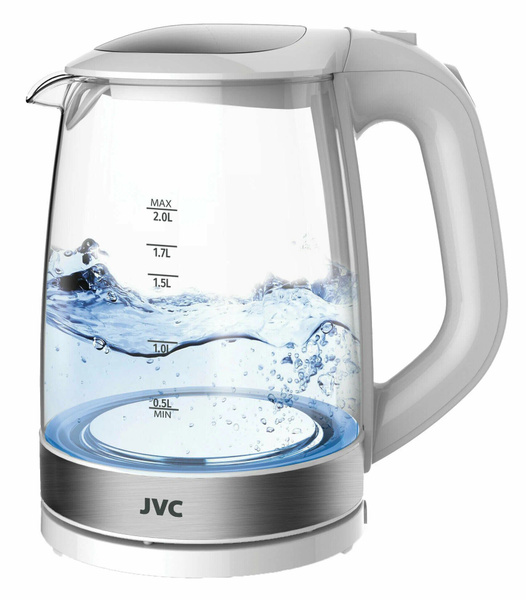 Чайник электрический JVC JK-KE2005 стеклянный JVC 2 л, открывание крышки кнопкой, подсветка ...