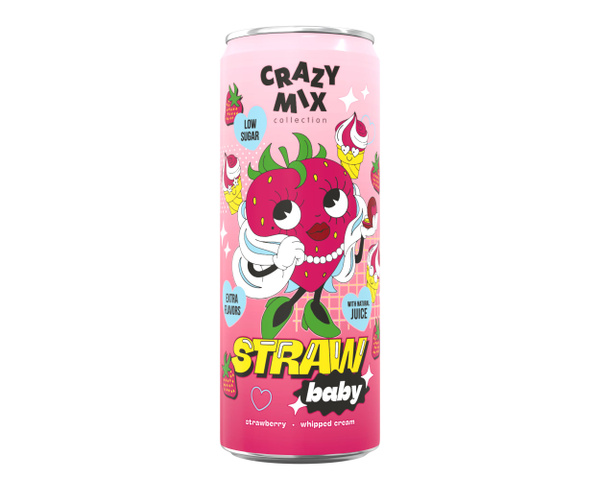 CRAZY MIX Газированный напиток с натур соком StrawBaby 0,33 мл купить ...