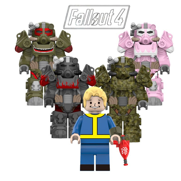 Набор минифигурок игры Фоллаут Силовая броня / Fallout4 Vault boy T60 ...