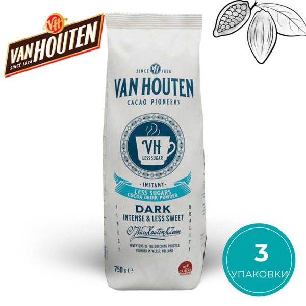 Какао напиток быстрорастворимый Van Houten Less Sugar UTZ. 50% меньше ...