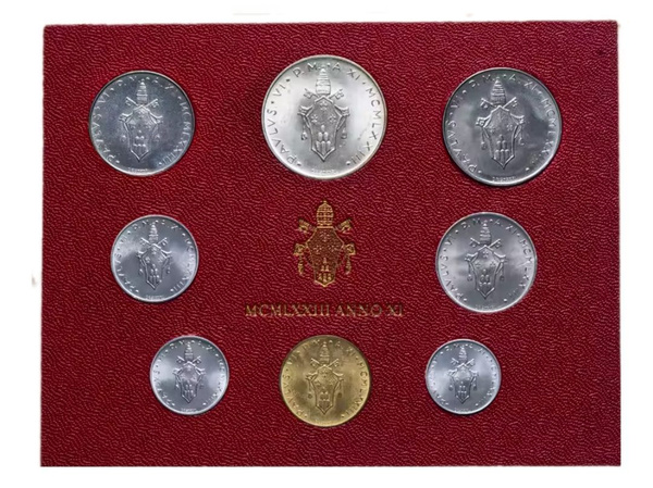 Годовой набор из 8 монет Ватикан 1973 год в буклете купить на OZON по низкой цене (1748102301)