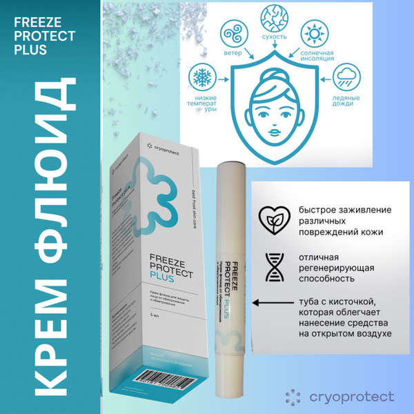 Cryoprotect, зимний крем-флюид для защиты кожи лица от обветривания ...