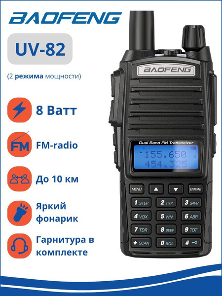 Радиостанция Baofeng Рация UV-5R_Черный, 128 каналов купить c доставкой ...