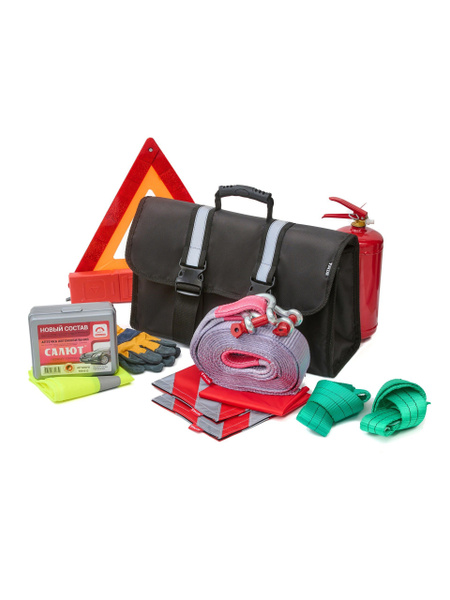 Набор автомобилиста с огнетушителем 48х16х25 см серии "Туризм" 10 т (черная сумка), Tplus купить ...