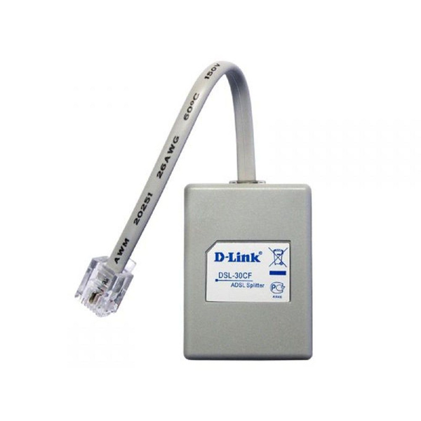 Сплиттер ADSL D-Link DSL-30CF/RS AnnexA, вход 1xRJ-12, выход 2xRJ-12 ADSL+аналоговый телефон, c ...