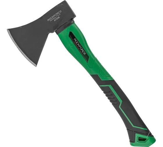 Топор с фиберглассовой ручкой и резиновой противоскользящей накладкой Rockforce 600 гр RF-A7006 ...