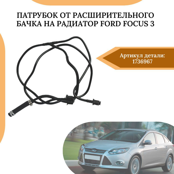 Патрубок от расширительного бачка на радиатор Ford Focus 3 1736967 ...