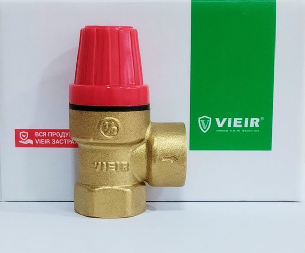 Предохранительный клапан VIEIR VR33FFK-3 1/2вн х 1/2вн 3 bar. Красный купить на OZON по низкой ...