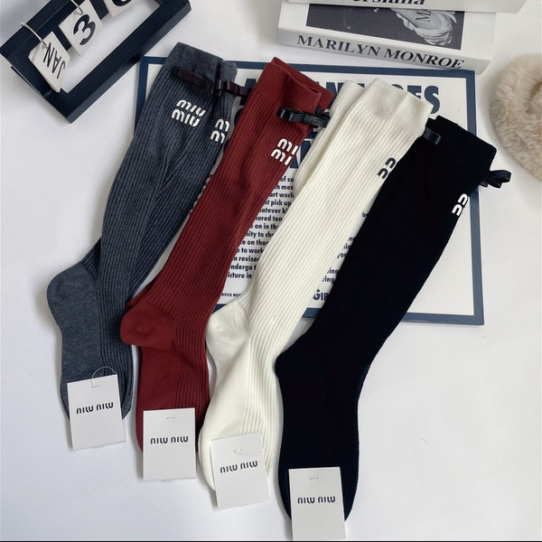 Чулки Женский Miu Miu размер универсальный разноцветный Хлопок Капрон Домашний На любой сезон