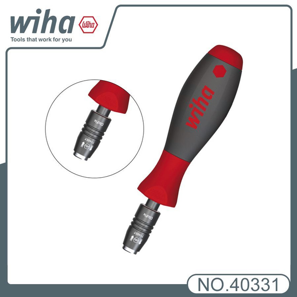 WIHA Подлинник, Ручка отвертки 1/4" с механической блокировкой Держатель долота SoftFinish,1 ...