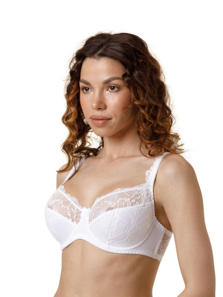 Бюстгальтер Женский LENGY, размер 90D белый Полиамид, Эластан Повседневный Россия Крючки купить ...