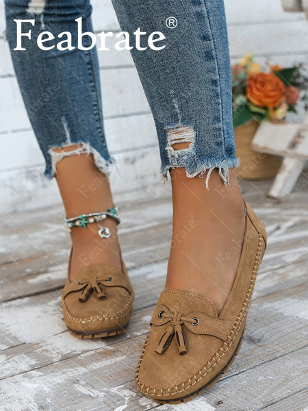 Лоферы Женский Feabrate коричневый крайола, размер 41 Без каблука На любой сезон Без застёжки ...