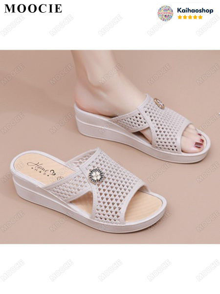 Пантолеты Женский MOOCIE, размер 40 ABS пластик, Искусственная кожа Толстая подошва Танкетка Без ...