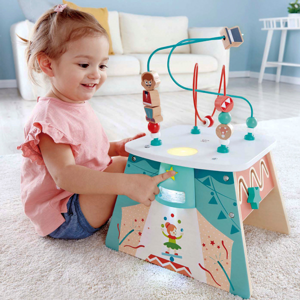 Бизиборд "Цирк" HAPE (лабиринт, счеты, подсветка) купить на OZON по низкой цене (499856299)