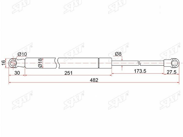 IPSASP_ST-68930-0W020 Амортизатор крышки багажника TOYOTA LAND CRUISER ...